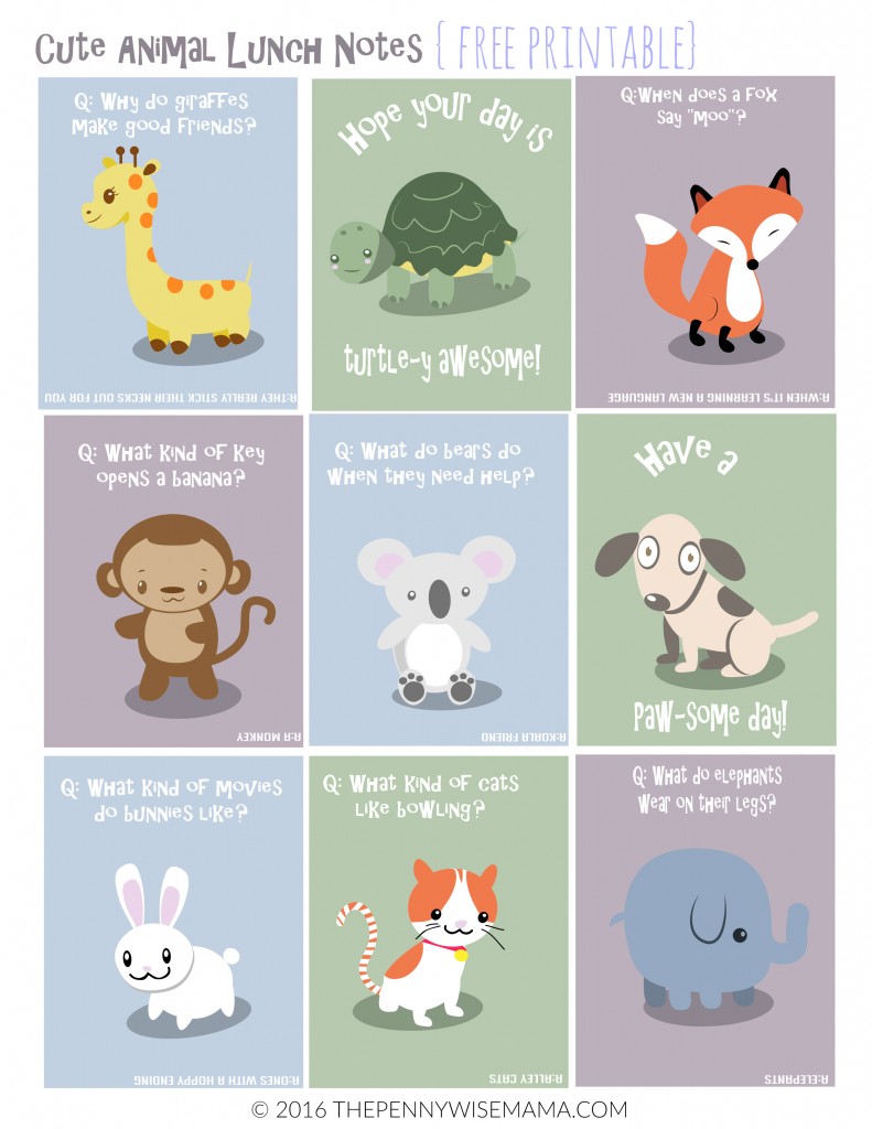 Fresh Lunch Box Ideas + Cute Animal Lunch Box Notes {Free Printable ...