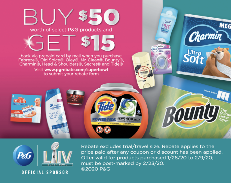 P&G Rebate Offer: Get $15 VISA Gift Card with $50 P&G Purchase – The ...